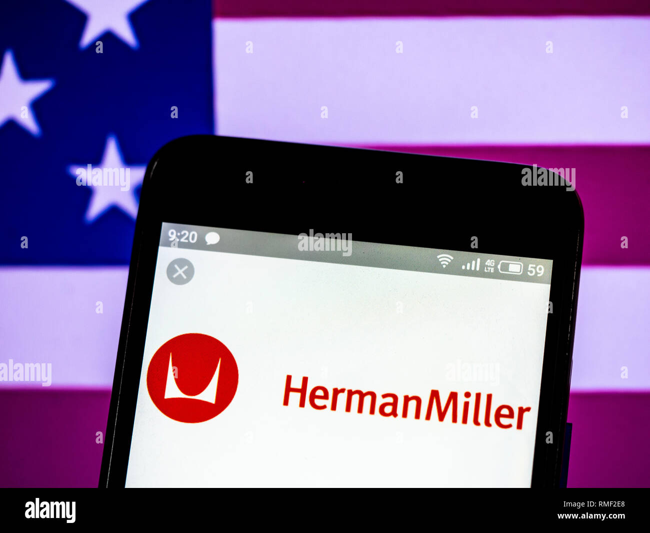 Herman Miller company logo seen displayed on smart phone Stock Photo ...
