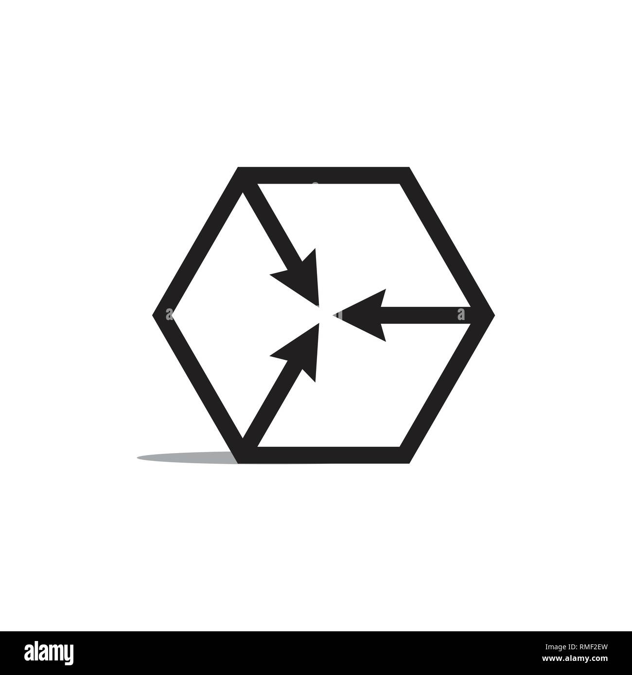 hexagonal pointing arrows geometric logo Stock Vector Image & Art - Alamy