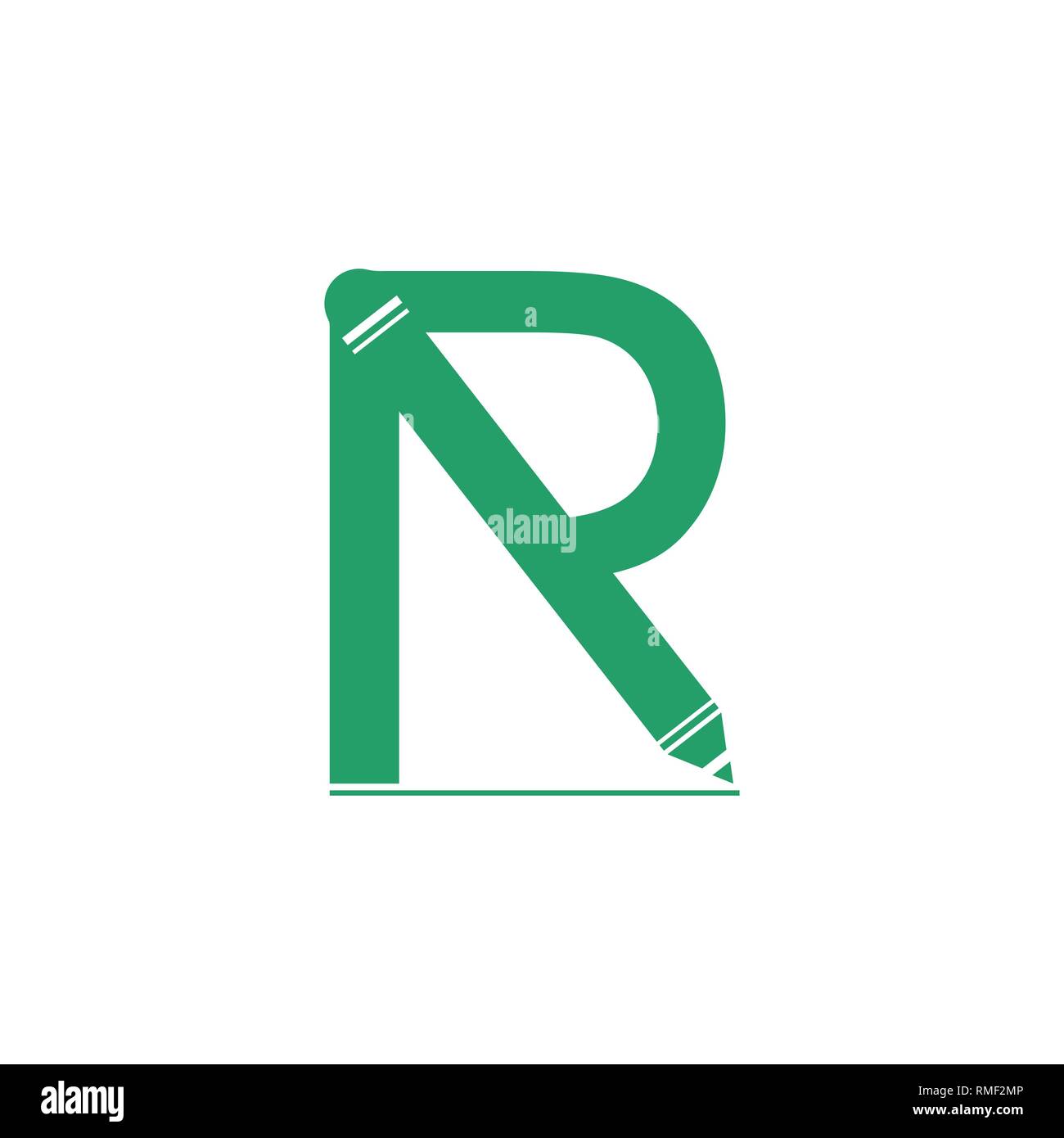 R pencil logo Stock Vector Images - Alamy