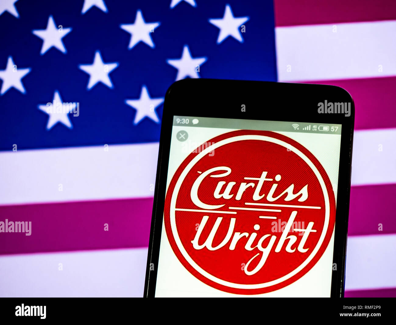 Curtiss-Wright Corporation logo seen displayed on smart phone Stock ...