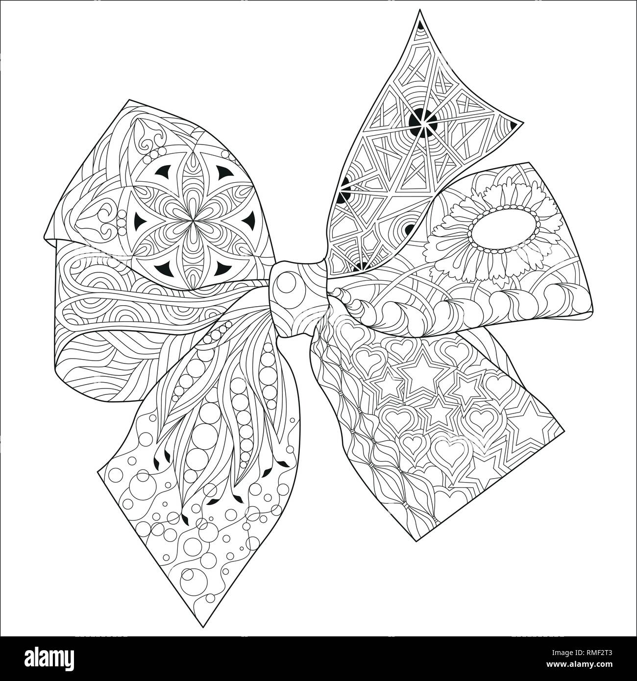 Zentangle stylized bow-knot. Hand Drawn lace vector illustration Stock ...