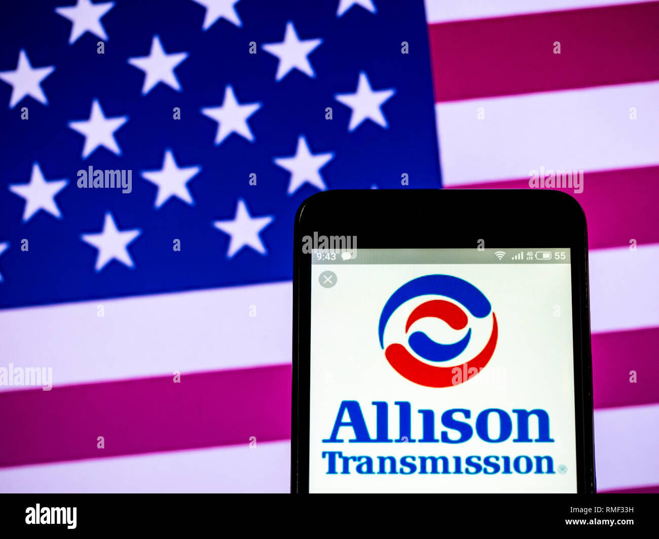 Allison Transmission company logo seen displayed on smart phone Stock ...