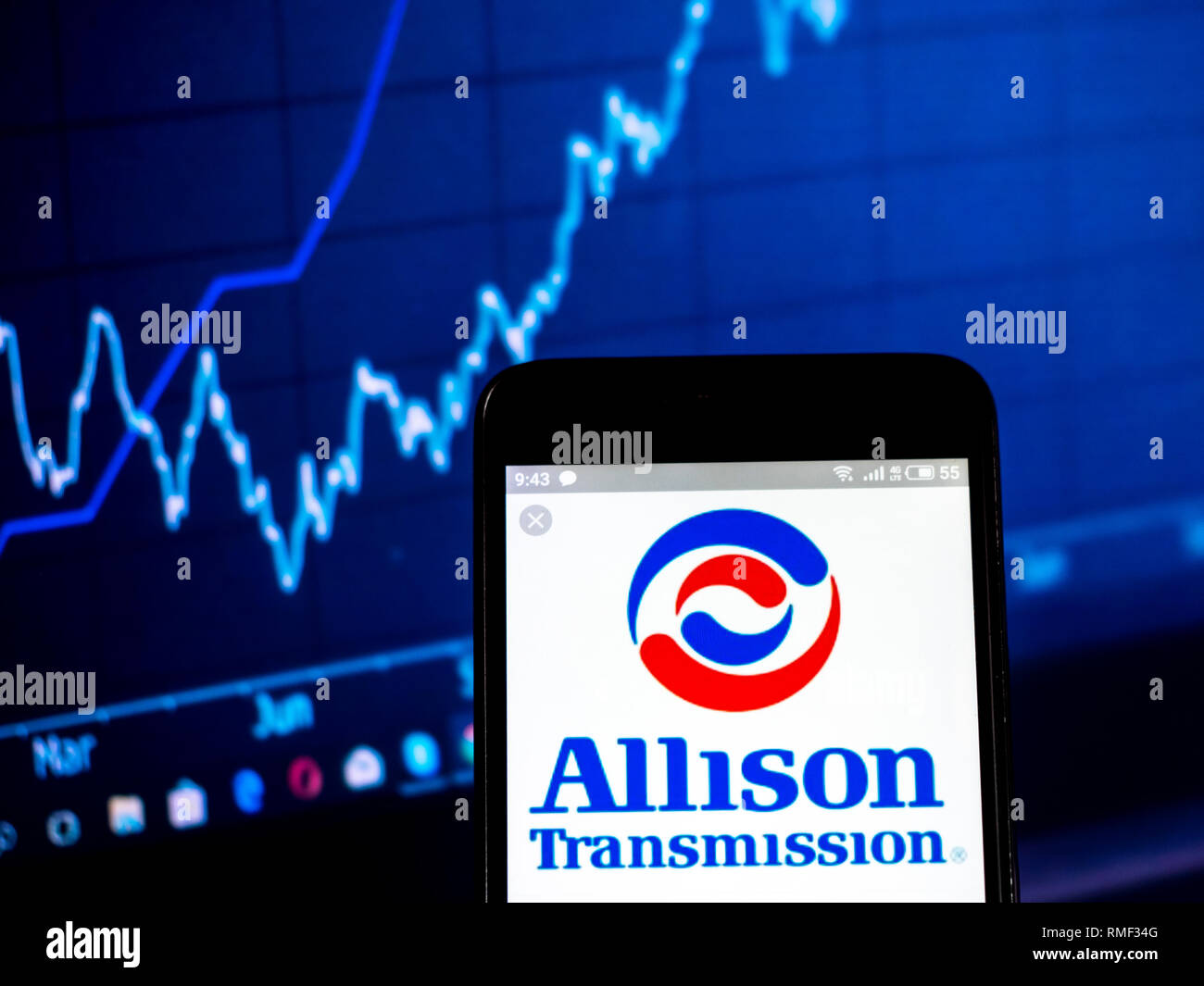 Allison Transmission company logo seen displayed on smart phone Stock ...