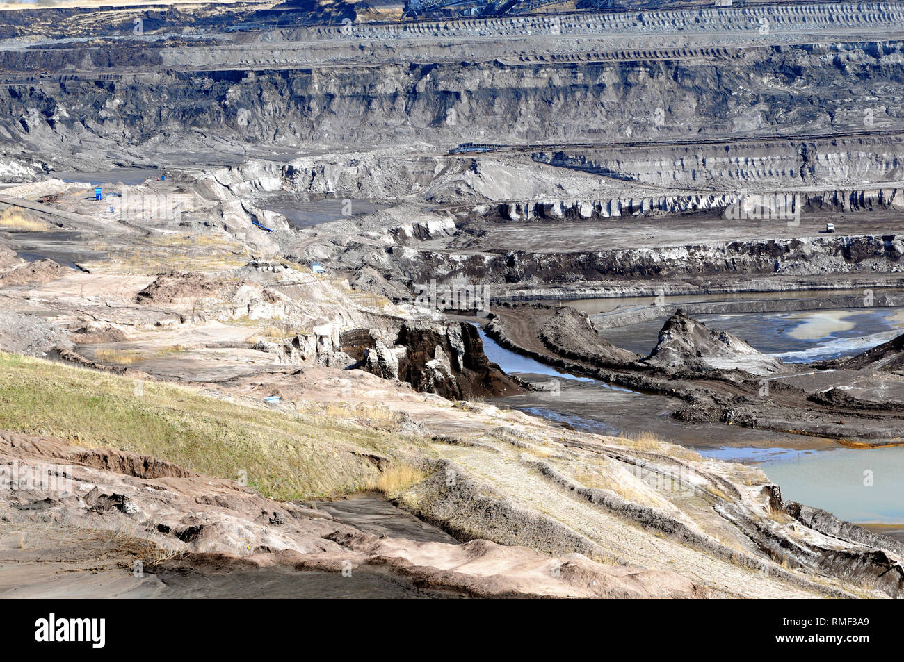An open Strip Coal mine for energy supplyment. Massive nature ...