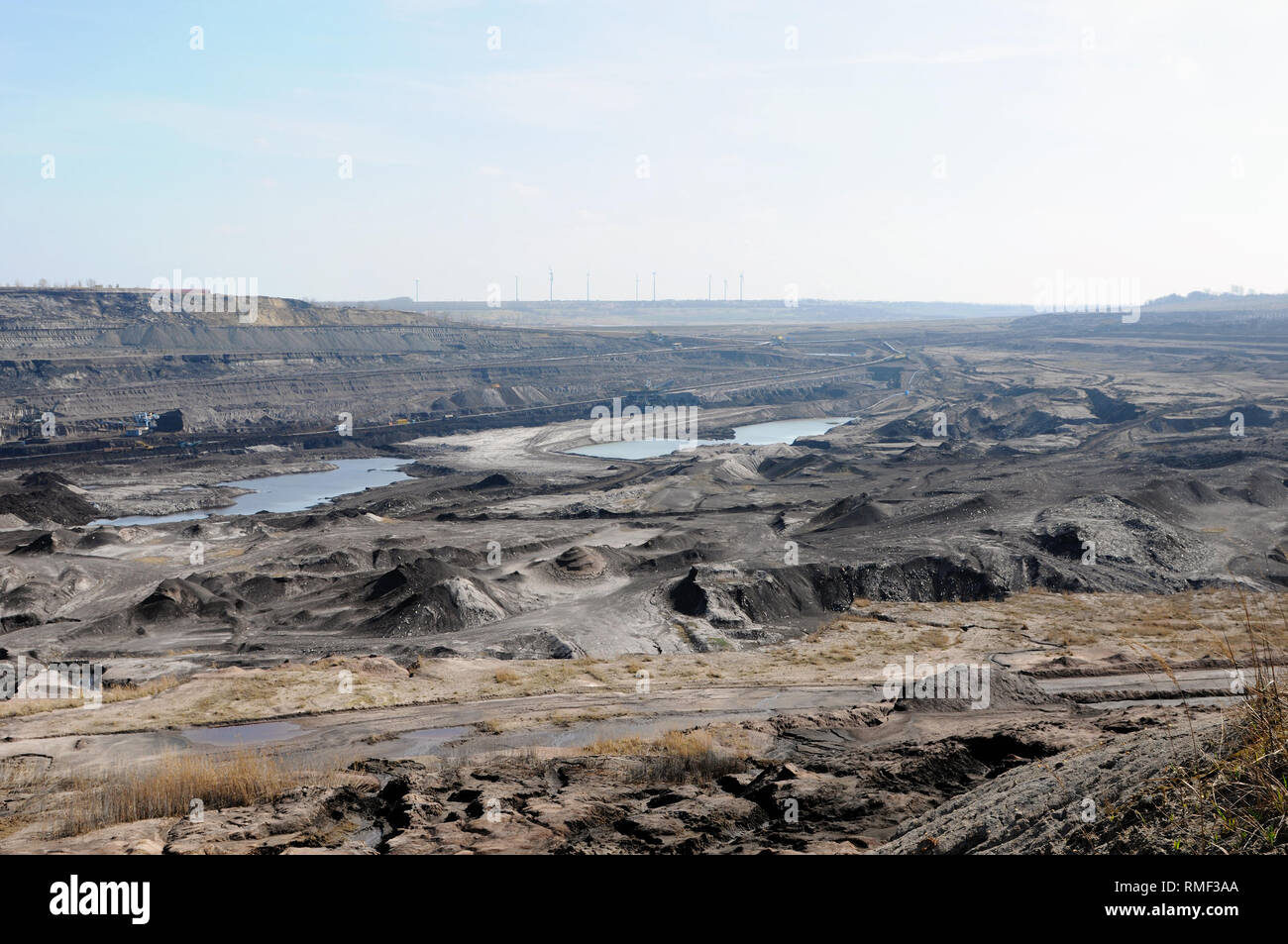 An open Strip Coal mine for energy supplyment. Massive nature ...