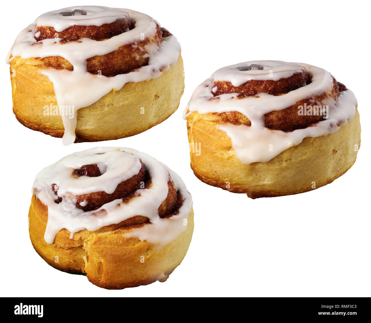 Closeup cinnamon bun delicious Cut Out Stock Images & Pictures - Alamy
