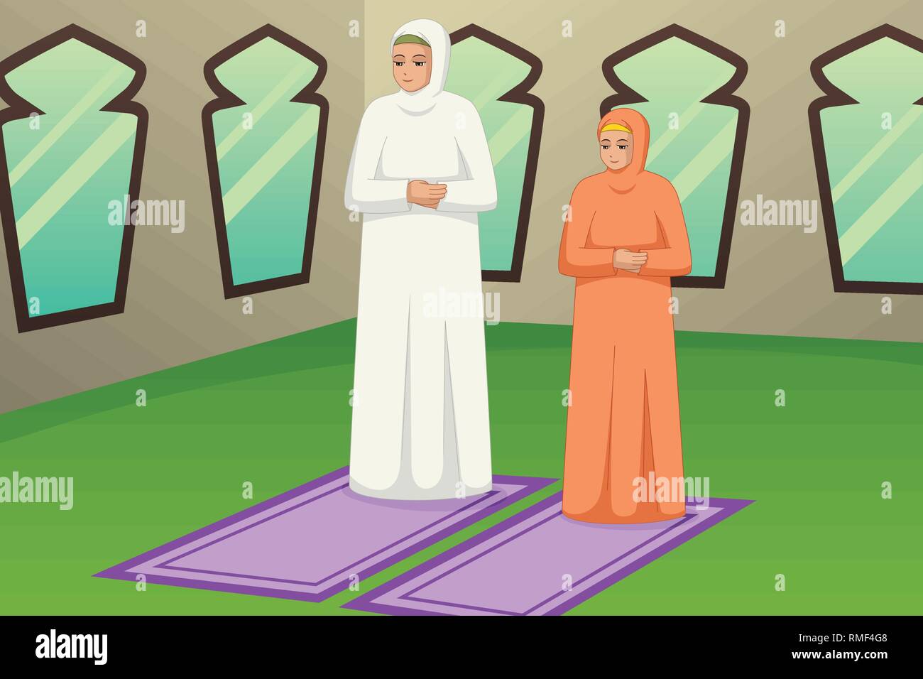 Praying mother child Stock Vector Images - Alamy