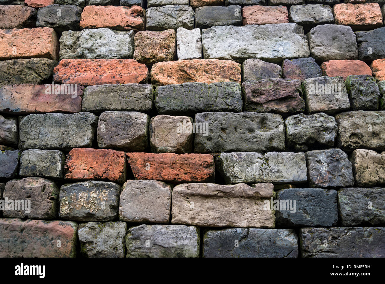 Brick wall with no mortar Stock Photo - Alamy