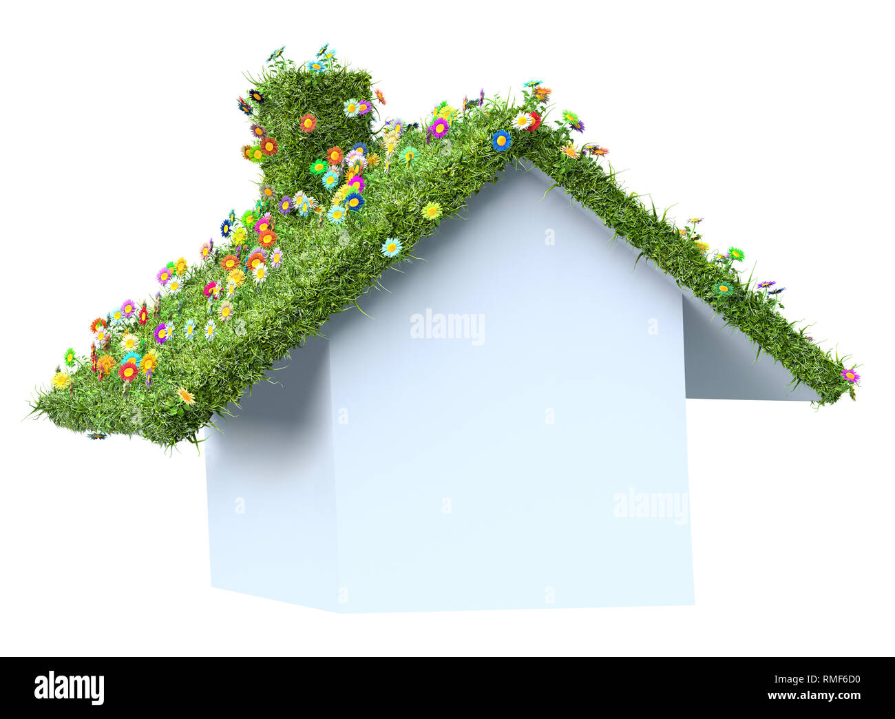 eco house concept 3D illustration Stock Photo - Alamy