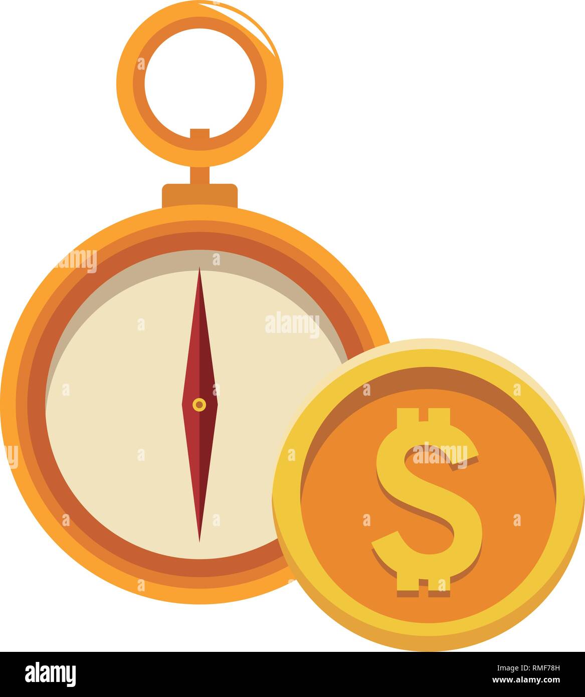 Money compass Stock Vector Images - Alamy