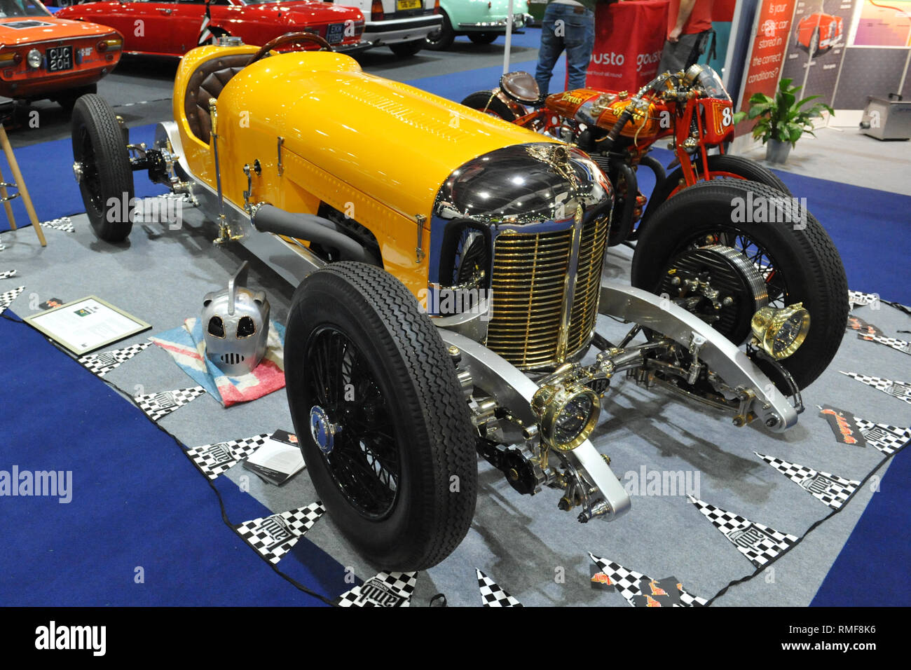 ExCel London, UK. 14th Feb 2019. A Harry Miller racing car on display ...