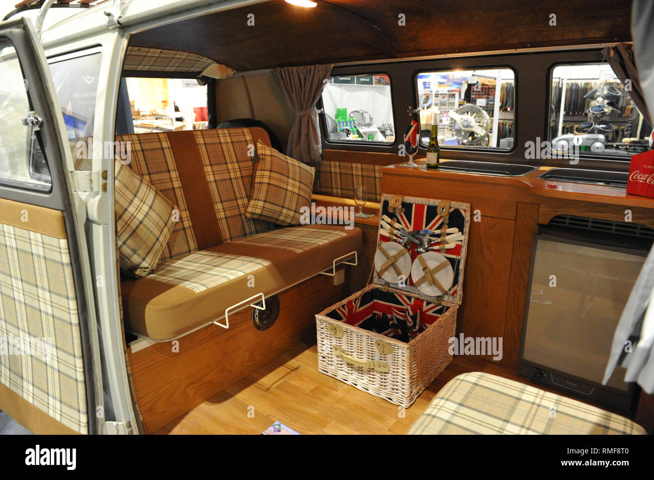 ExCel London, UK. 14th Feb 2019. The Interior of a Split Window VW Van ...