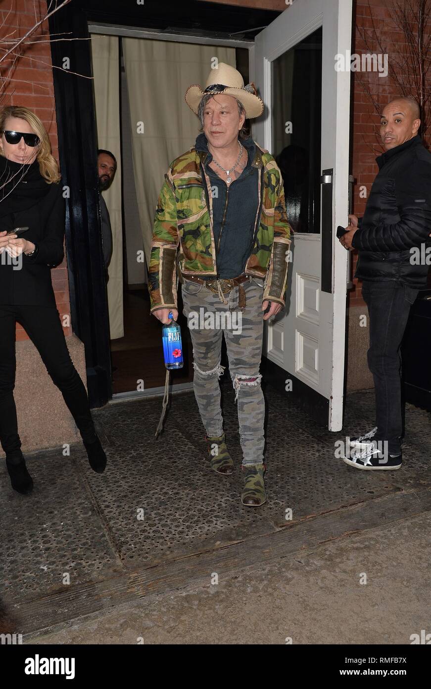 New York, NY, USA. 14th Feb, 2019. Mickey Rourke out and about for ...
