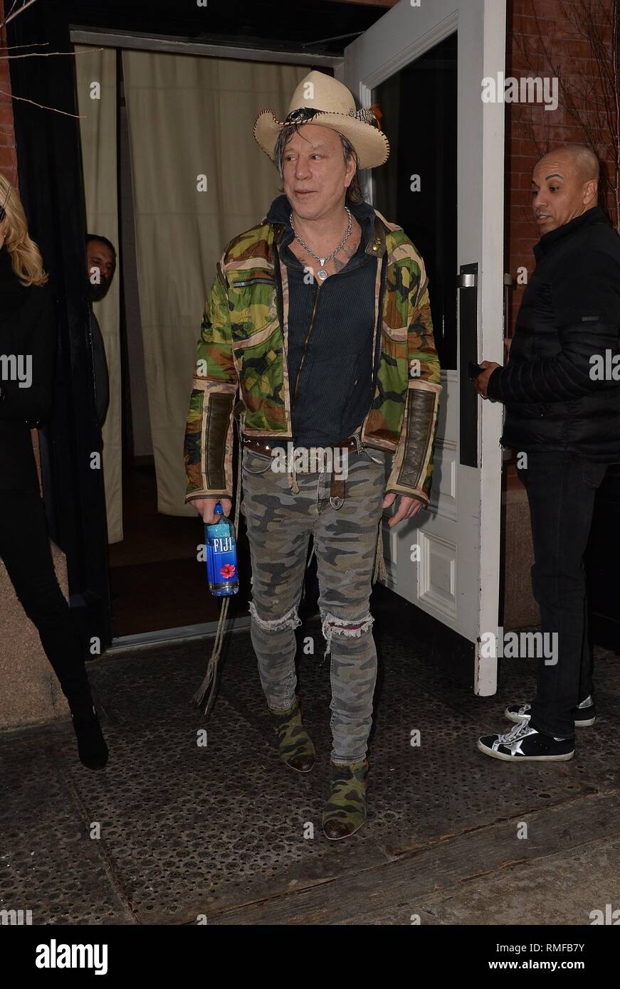New York, NY, USA. 14th Feb, 2019. Mickey Rourke out and about for ...