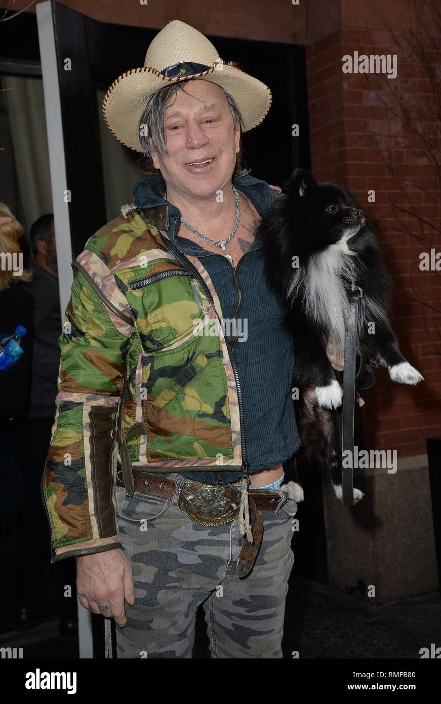 New York, NY, USA. 14th Feb, 2019. Mickey Rourke out and about for ...
