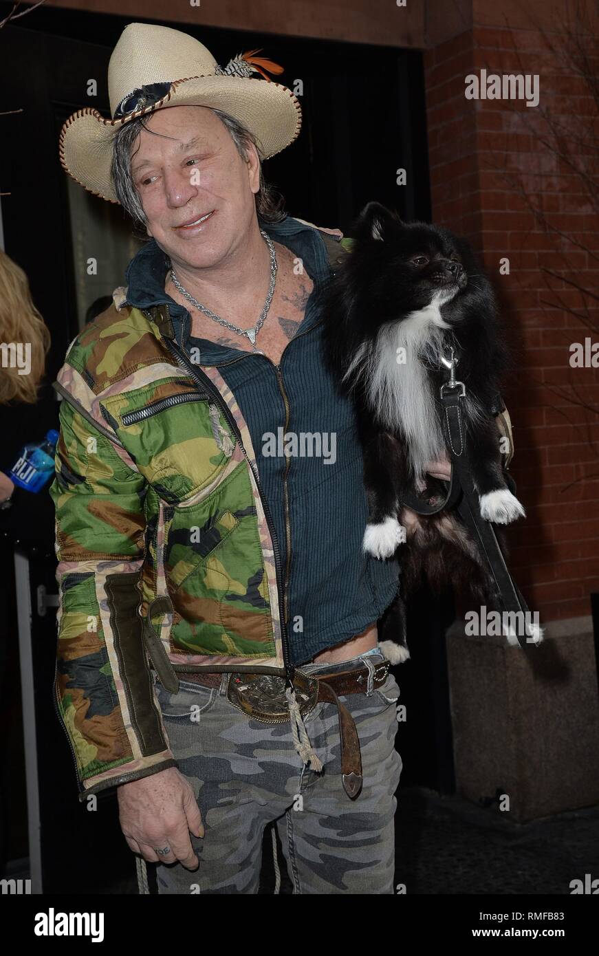 New York, NY, USA. 14th Feb, 2019. Mickey Rourke out and about for ...