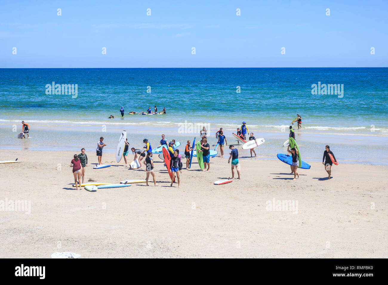 Adelaide Australia. 15th February 2019. Surfers enjoy the hot summer ...