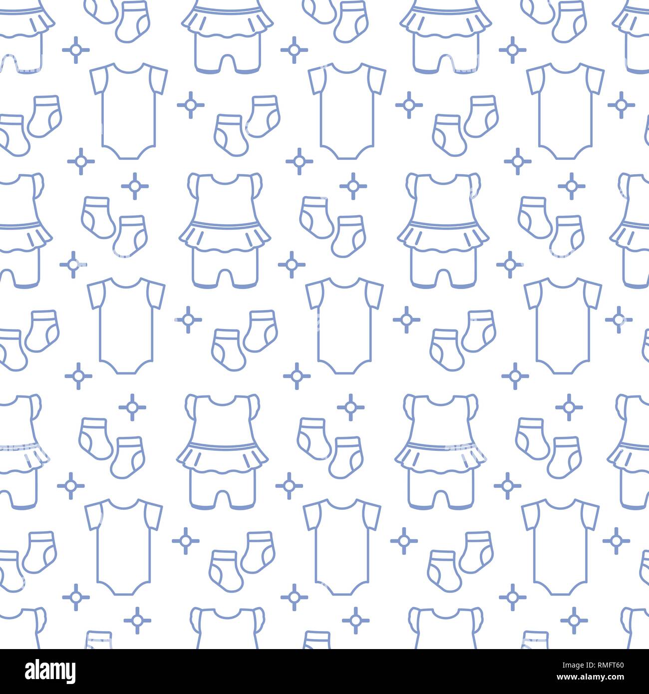 Seamless pattern with baby clothes. Vector illustration with slip ...