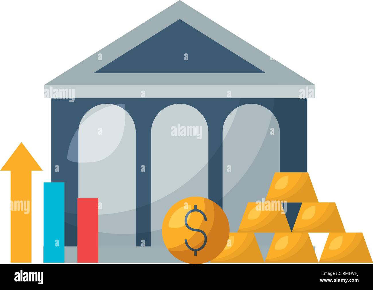 bank money gold bars chart stock market Stock Vector Image & Art - Alamy