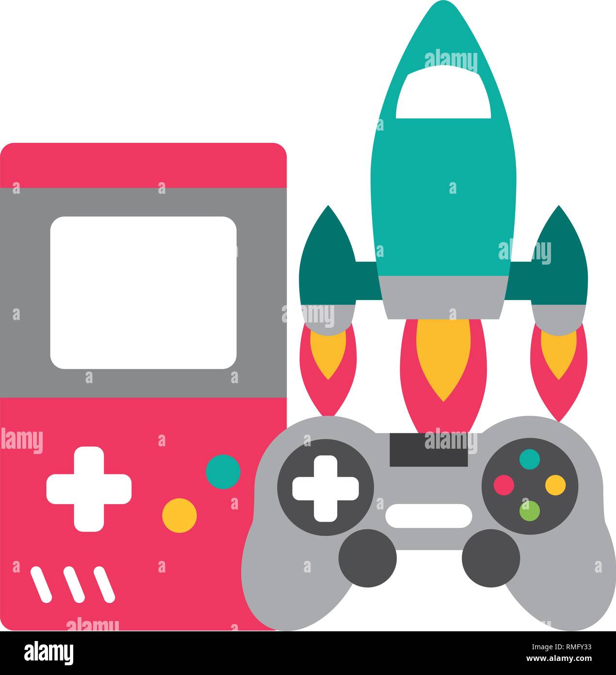 console controller rocket gadget video game Stock Vector Image & Art ...