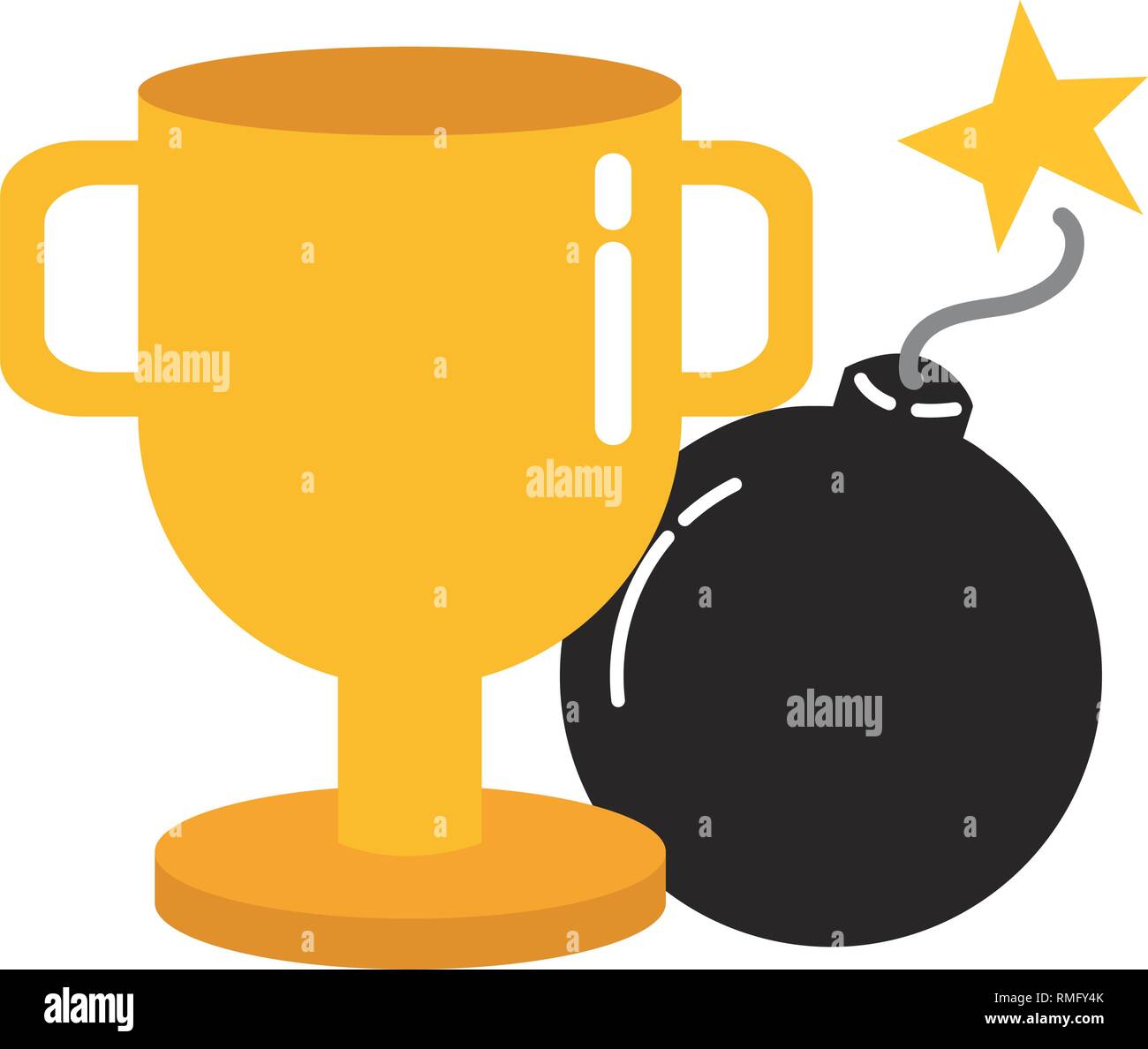 trophy and bomb cartoon video game Stock Vector Image & Art - Alamy