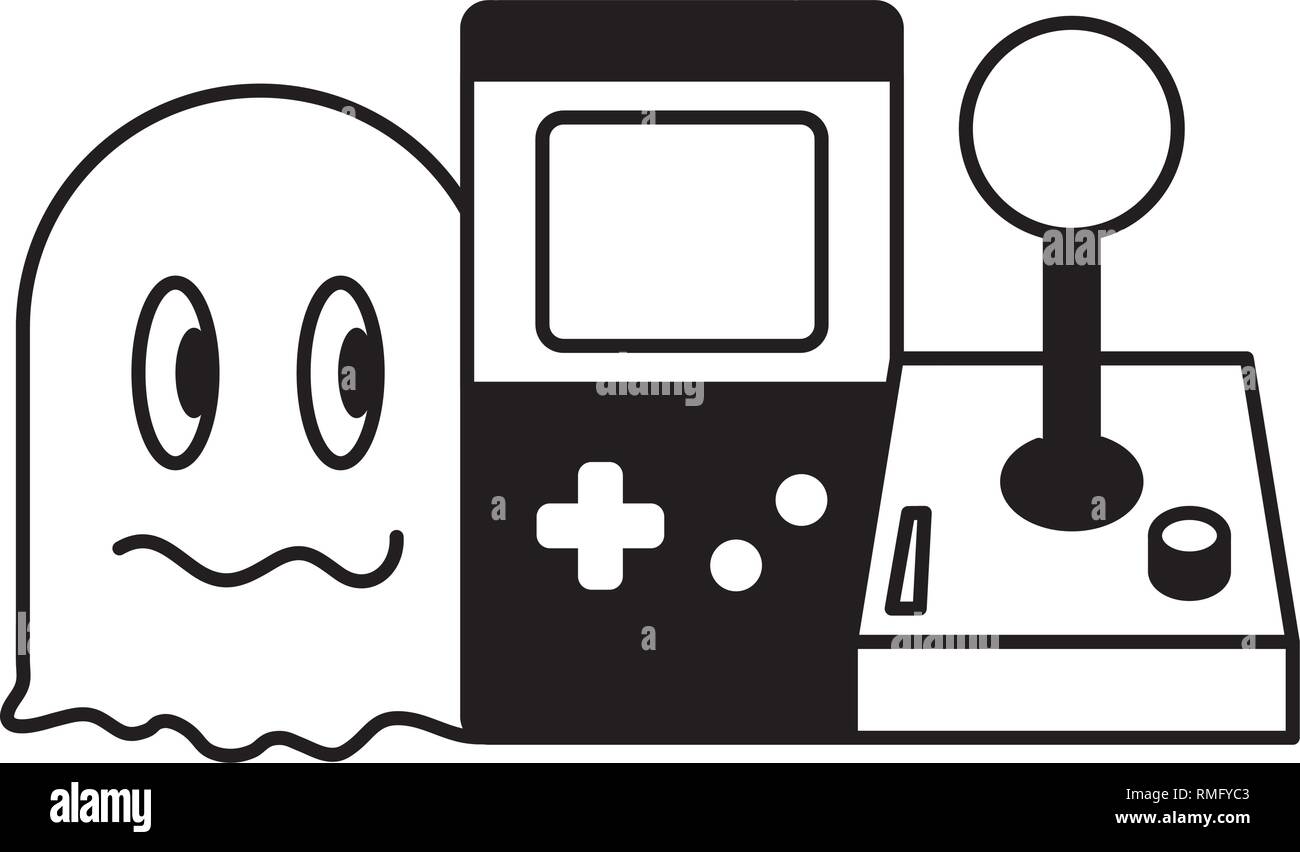 ghost console and joystick video game Stock Vector Image & Art - Alamy