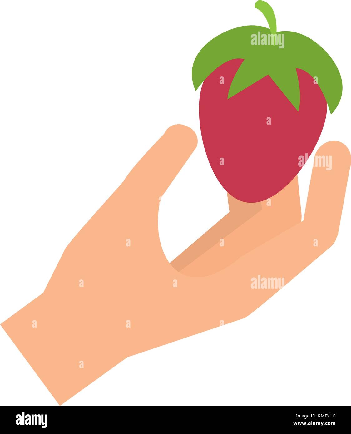 hand holding fresh strawberry Stock Vector Image & Art - Alamy