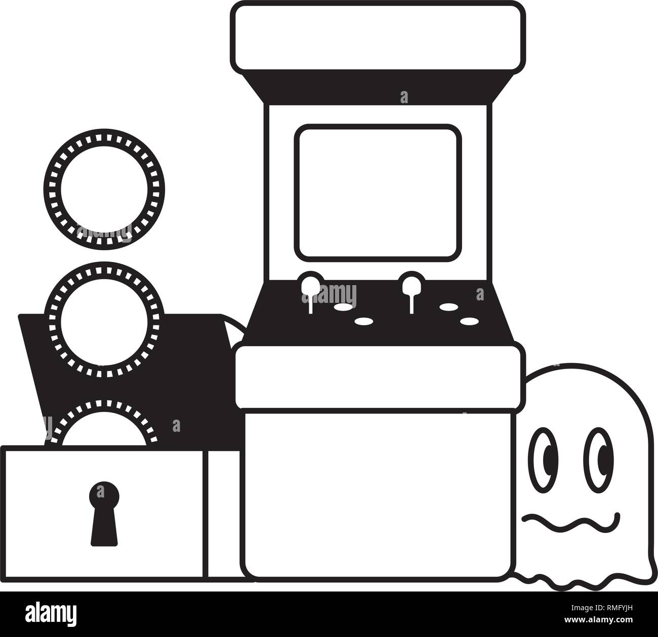 arcade chest coins ghost video game Stock Vector Image & Art - Alamy