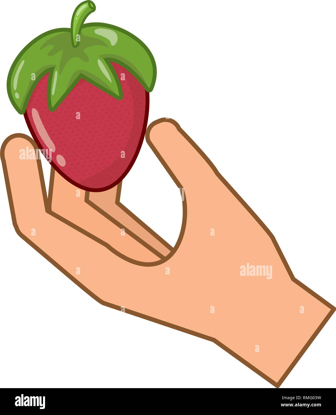 hand holding fresh strawberry Stock Vector Image & Art - Alamy