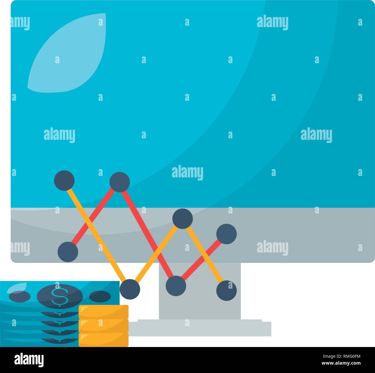 computer banknote coins chart Stock Vector Image & Art - Alamy