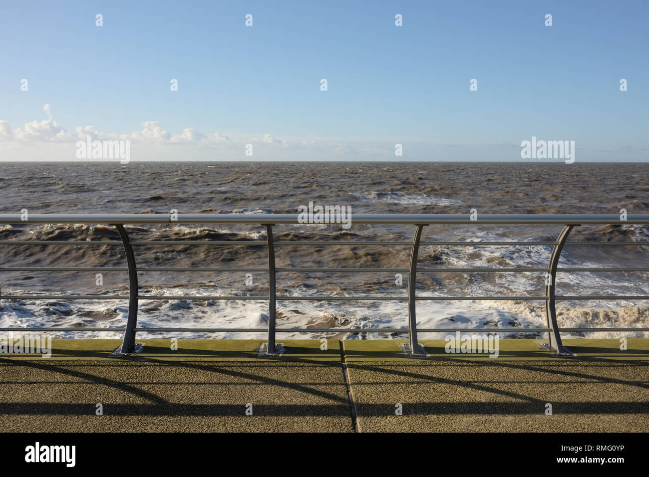 Stainless steel seafront balustrade railing hi-res stock photography ...
