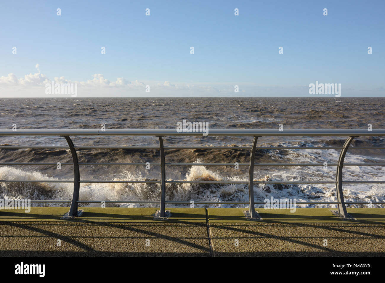 Seafront balustrade railing edge protection, part of Coastal sea ...