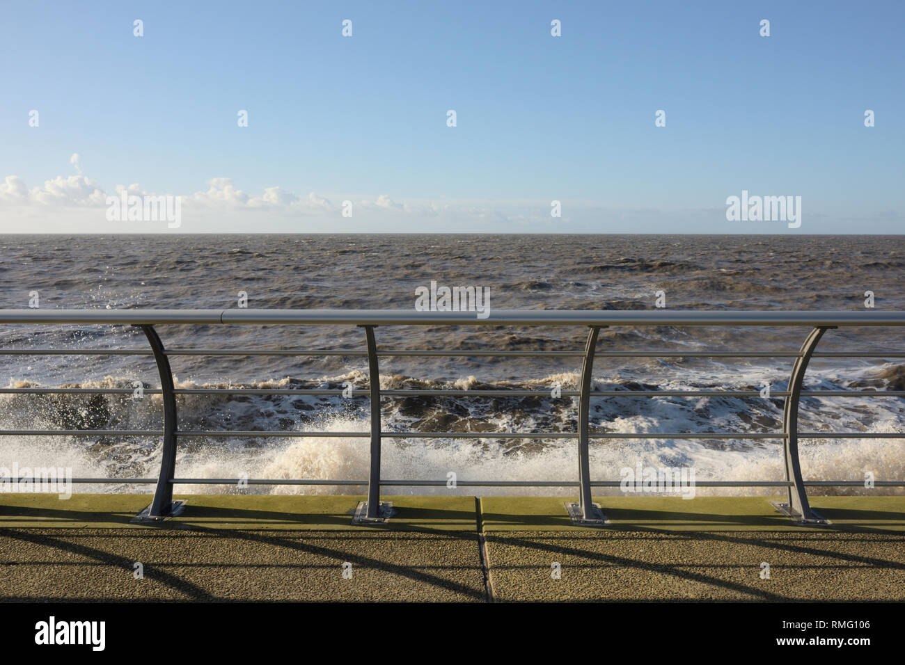 Stainless steel seafront balustrade railing hi-res stock photography ...