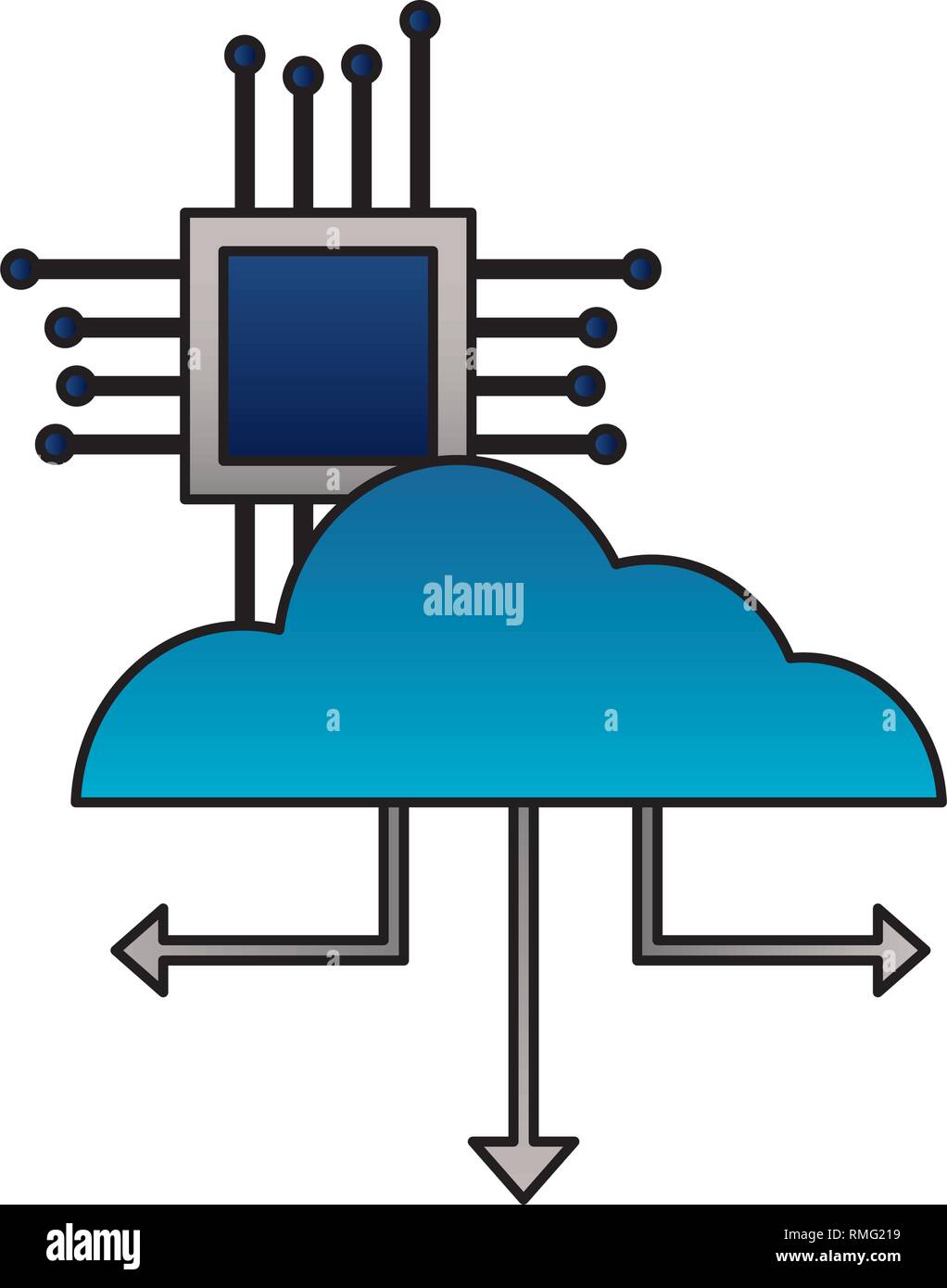 cloud computing connection motherboard Stock Vector Image & Art - Alamy