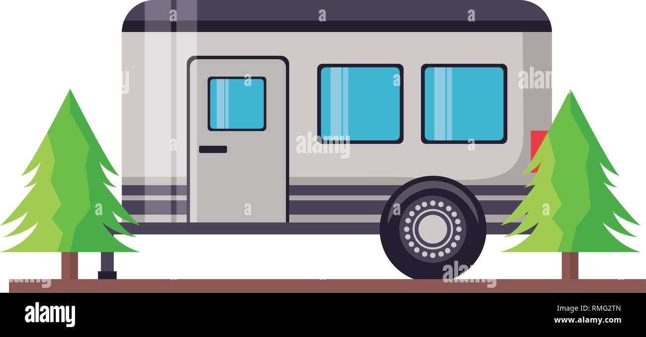 camper trailer trees Stock Vector Image & Art - Alamy