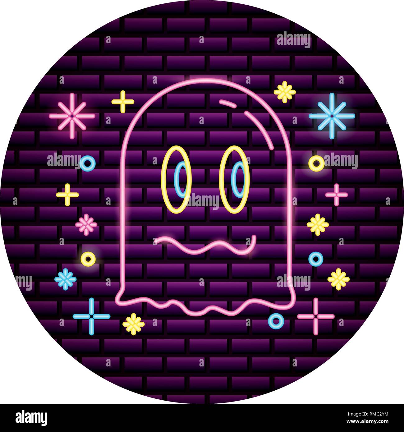 ghost video game neon Stock Vector Image & Art - Alamy