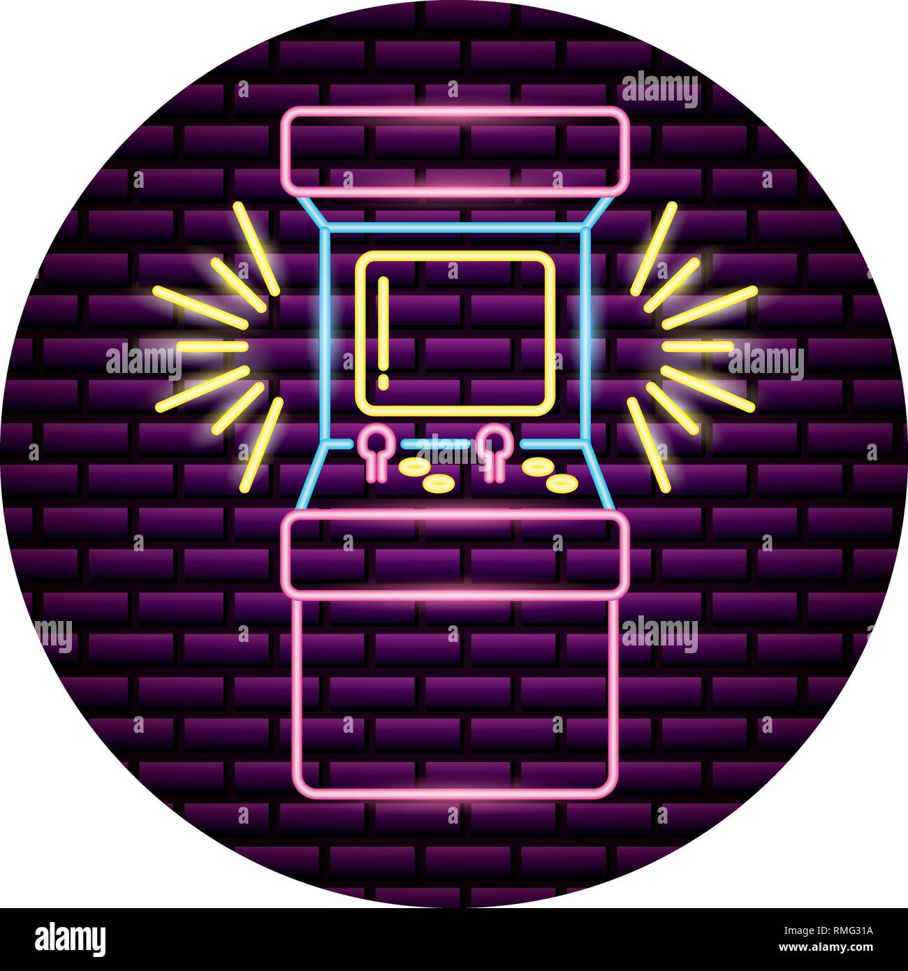 arcade machine video game neon Stock Vector Image & Art - Alamy