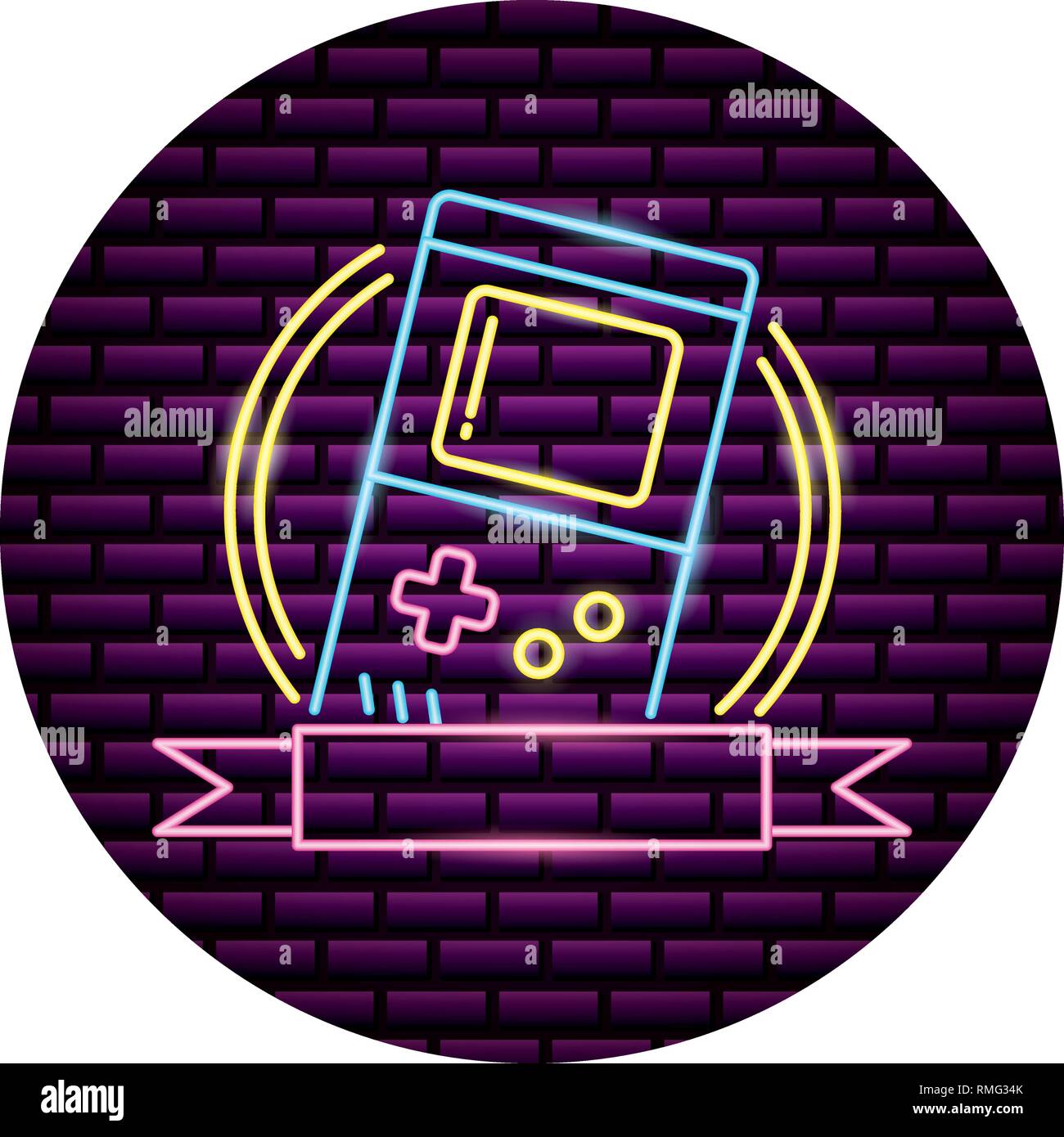 portable console video game neon Stock Vector Image & Art - Alamy