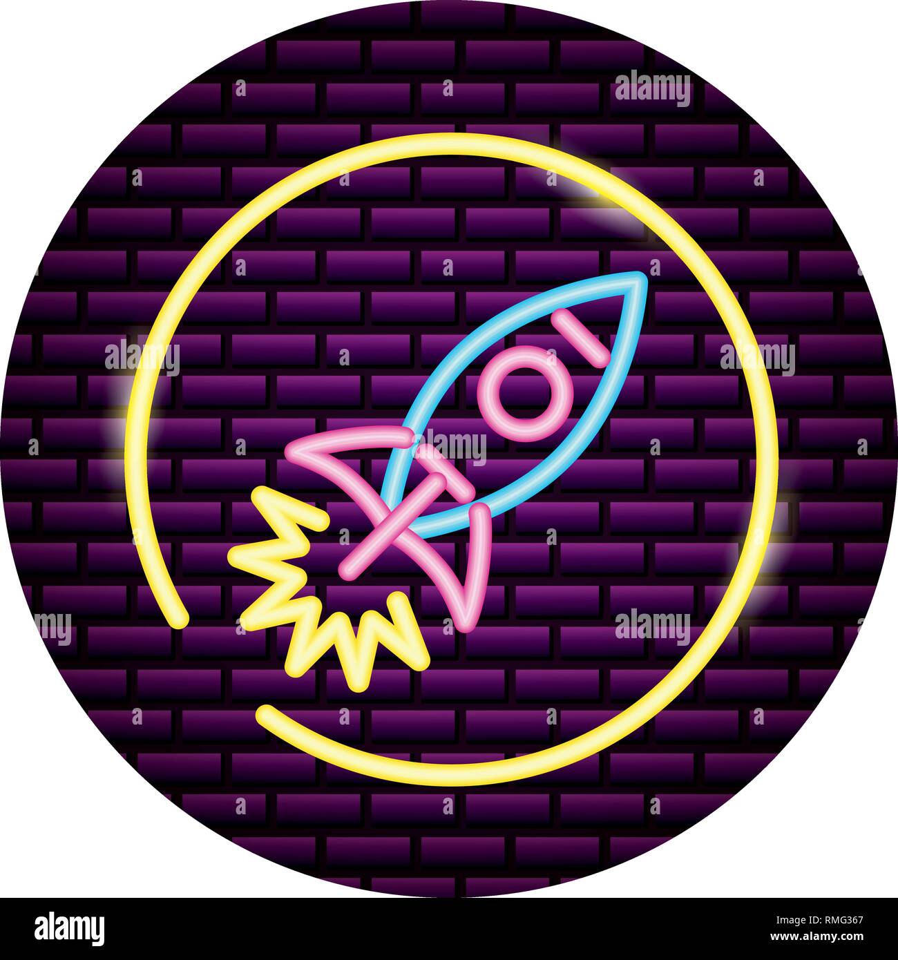 rocket launching neon Stock Vector Image & Art - Alamy