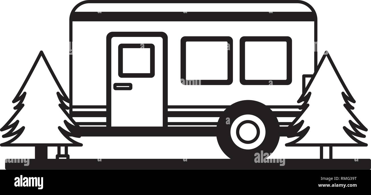 camper trailer trees Stock Vector Image & Art - Alamy