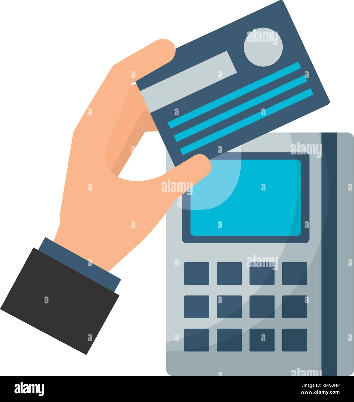 hand holding bank card calculator Stock Vector Image & Art - Alamy