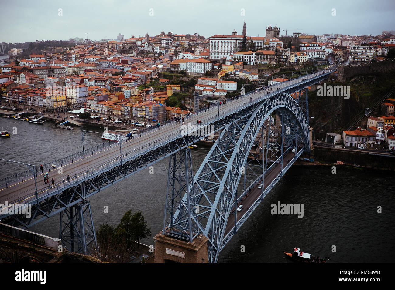 Modern bridge in old city Stock Photo - Alamy