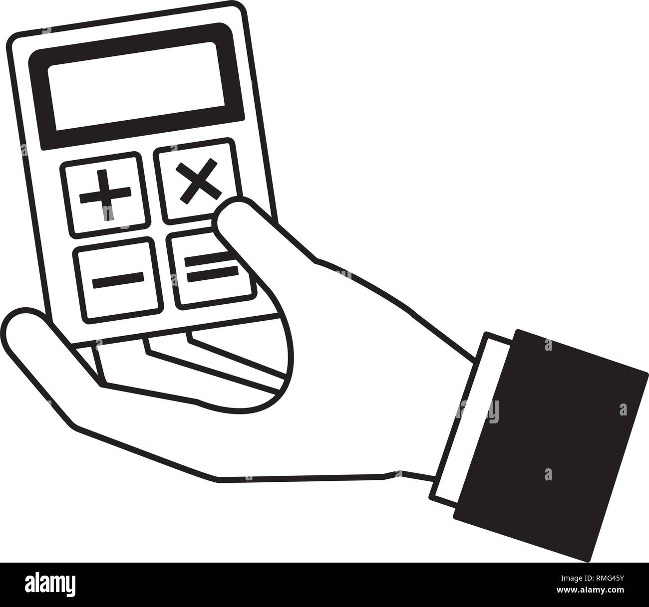 hand holding business calculator Stock Vector Image & Art - Alamy