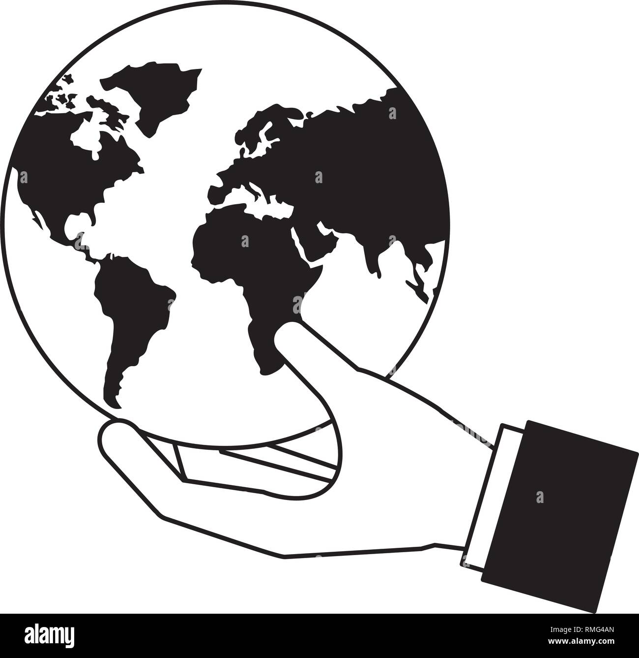 hand holding world map Stock Vector Image & Art - Alamy