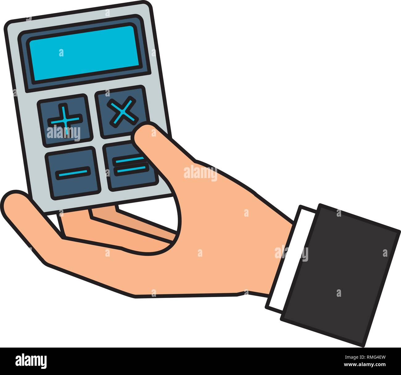 hand holding business calculator Stock Vector Image & Art - Alamy