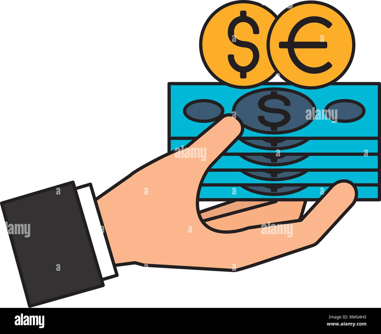 Giving banknotes Stock Vector Images - Alamy