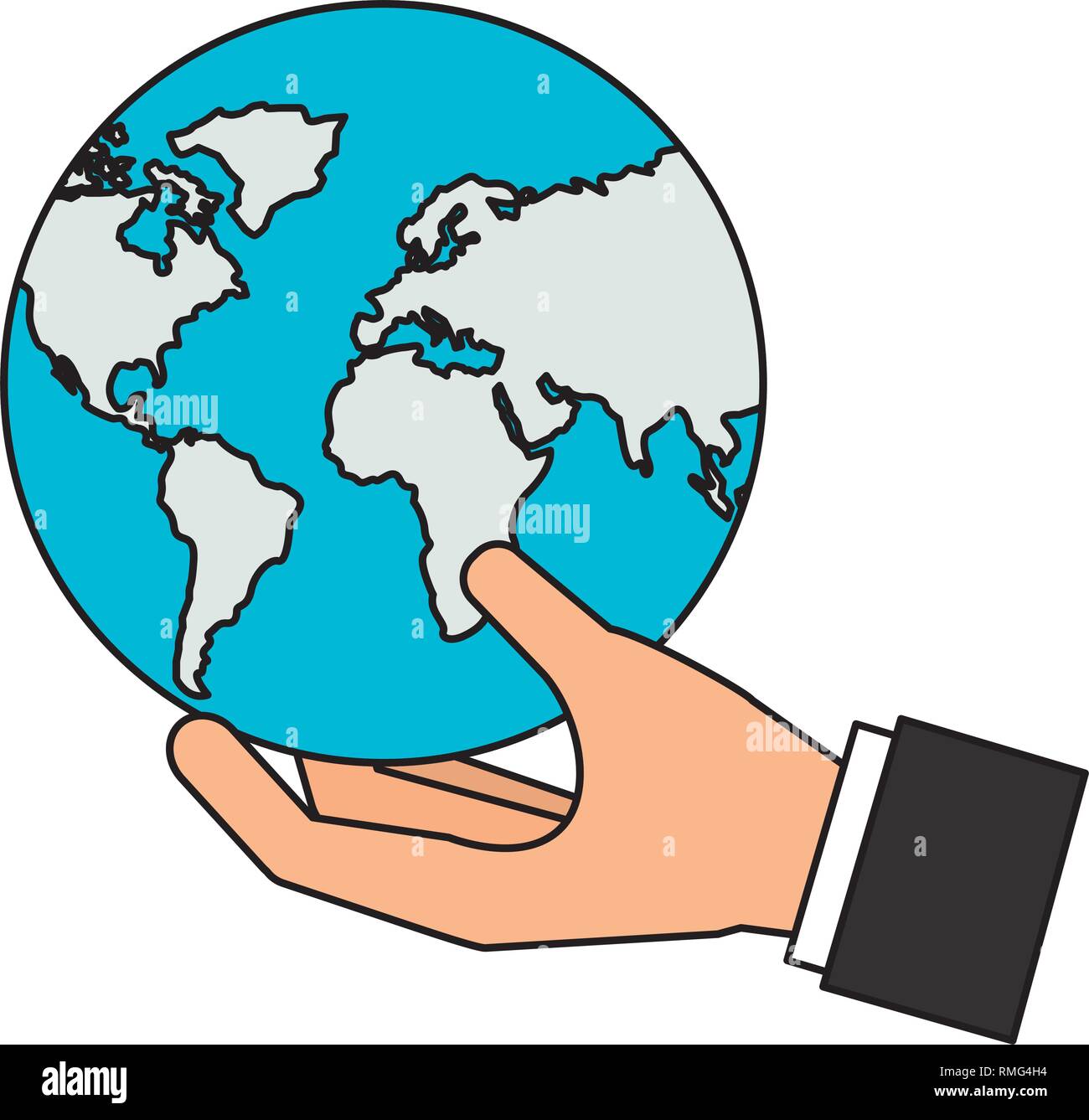 hand holding world map Stock Vector Image & Art - Alamy