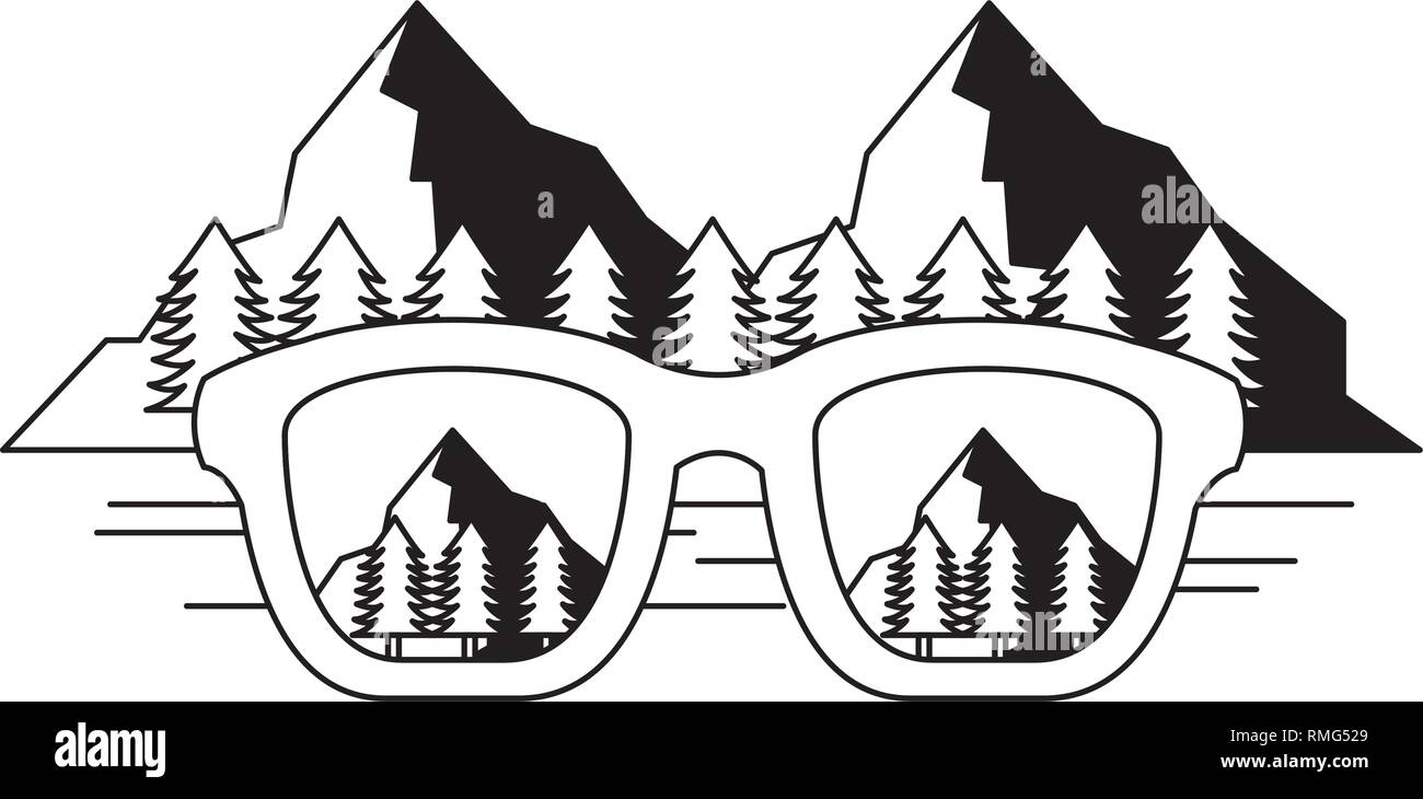 Trees mountain reflection Cut Out Stock Images & Pictures - Alamy