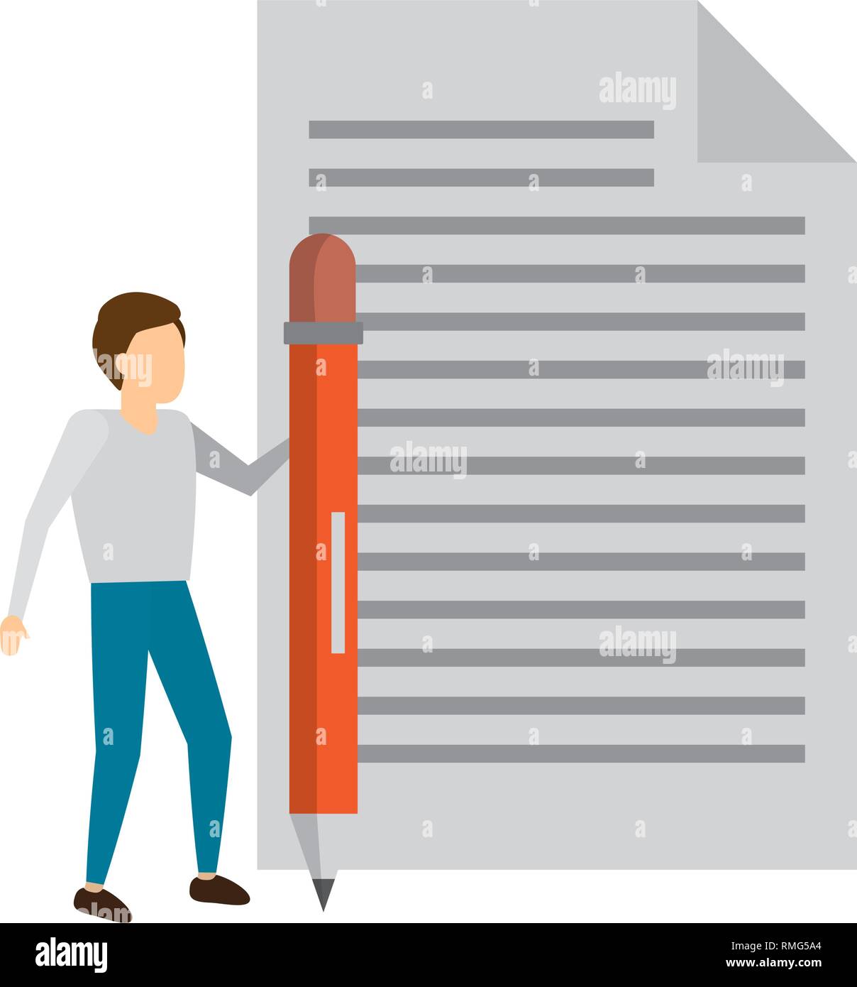 businessman holding pencil paper note Stock Vector Image & Art - Alamy