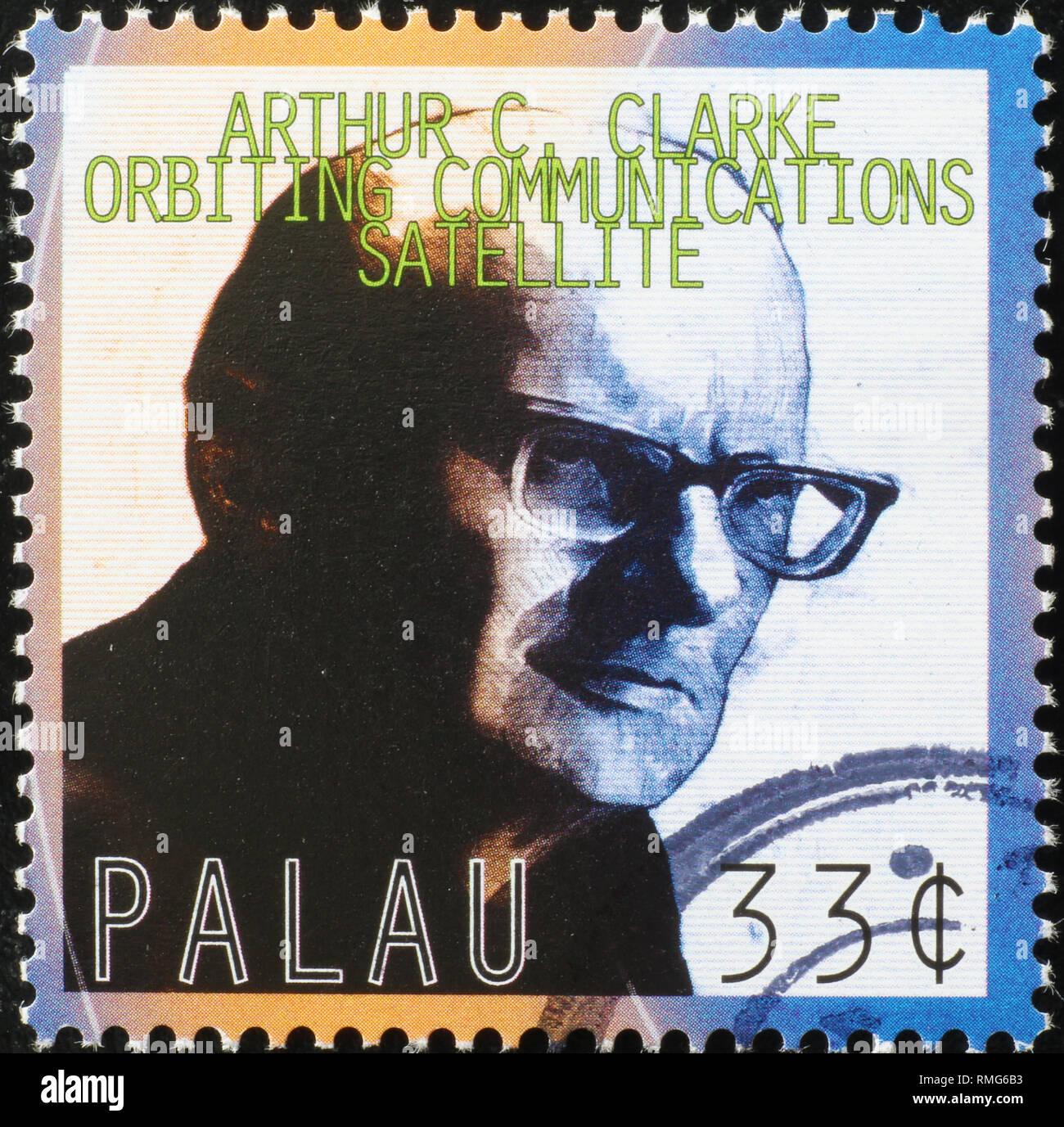 Arthur C. Clark on postage stamp Stock Photo - Alamy
